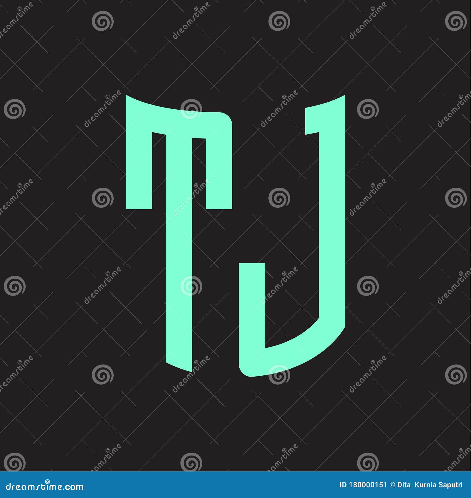 TJ Logo Monogram with Ribbon Style Design Template Stock Vector ...