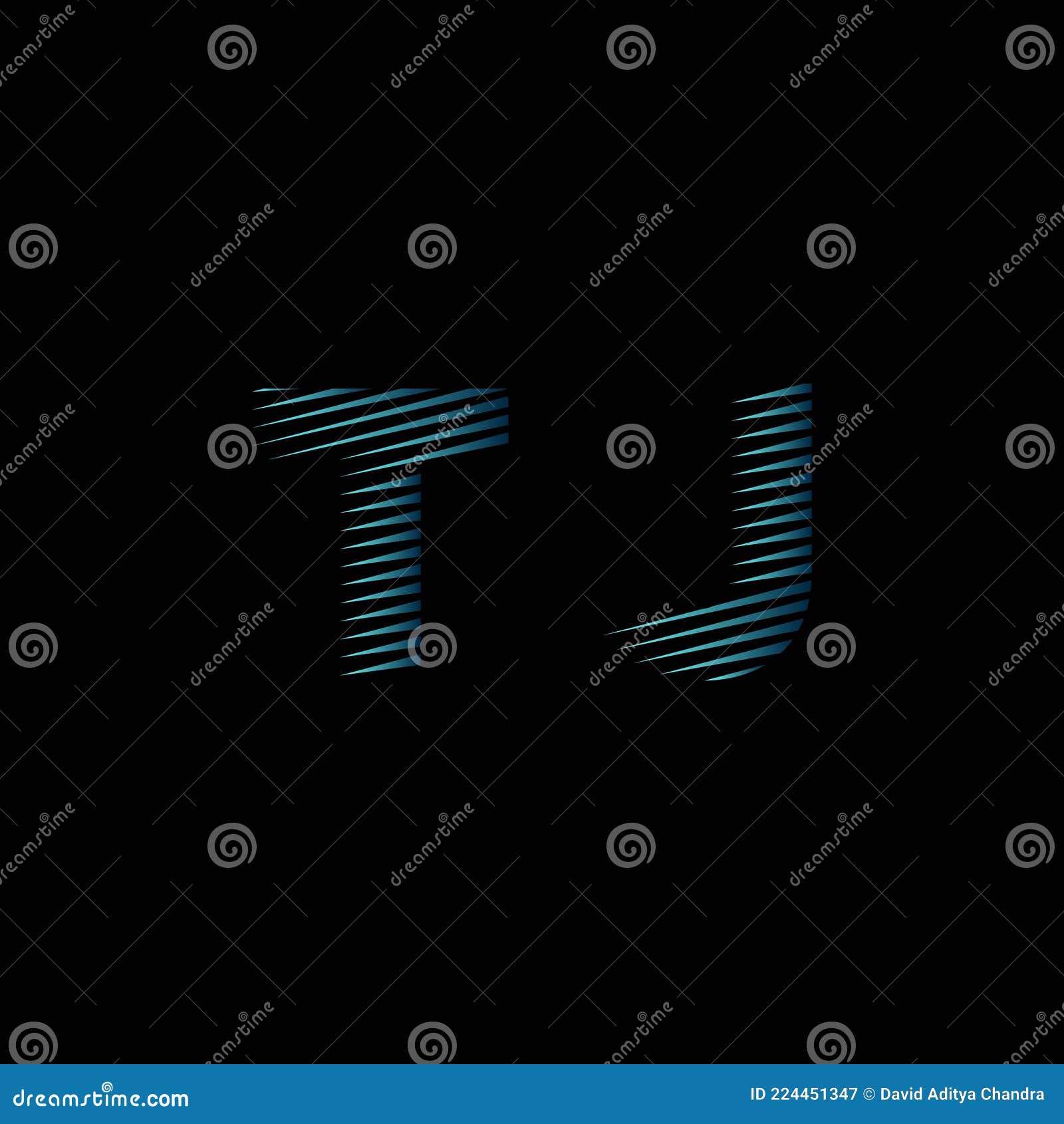 TJ Monogram Lines Style Blue Light Vector Stock Vector - Illustration ...