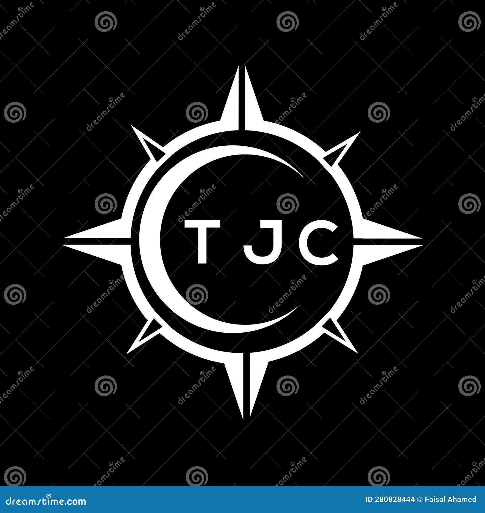TJC Abstract Technology Logo Design on Black Background. TJC Creative ...