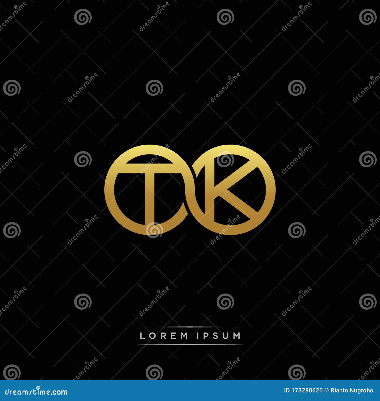 TK Initial Letter Linked Circle Capital Monogram Logo Modern Template ...