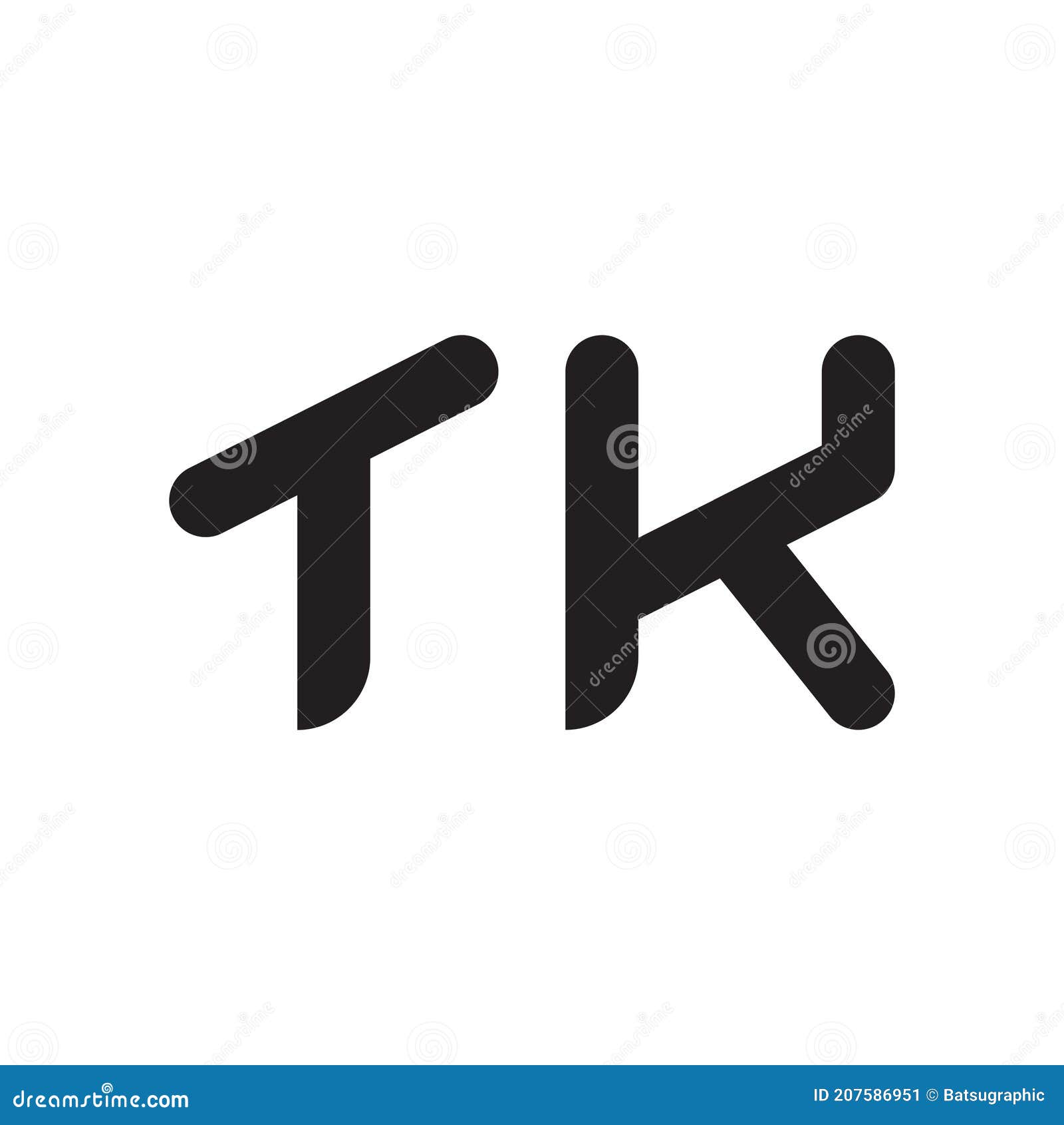 Tk Initial Letter Vector Logo Icon Stock Vector - Illustration of flat ...