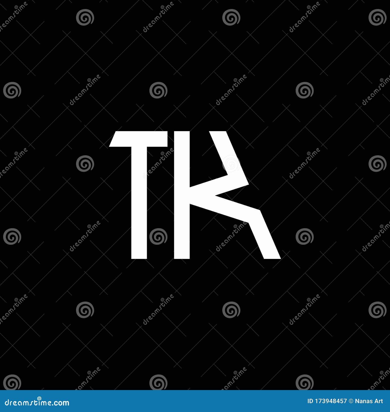 TK Logo Abstract Monogram Isolated on Black Background Stock Vector ...