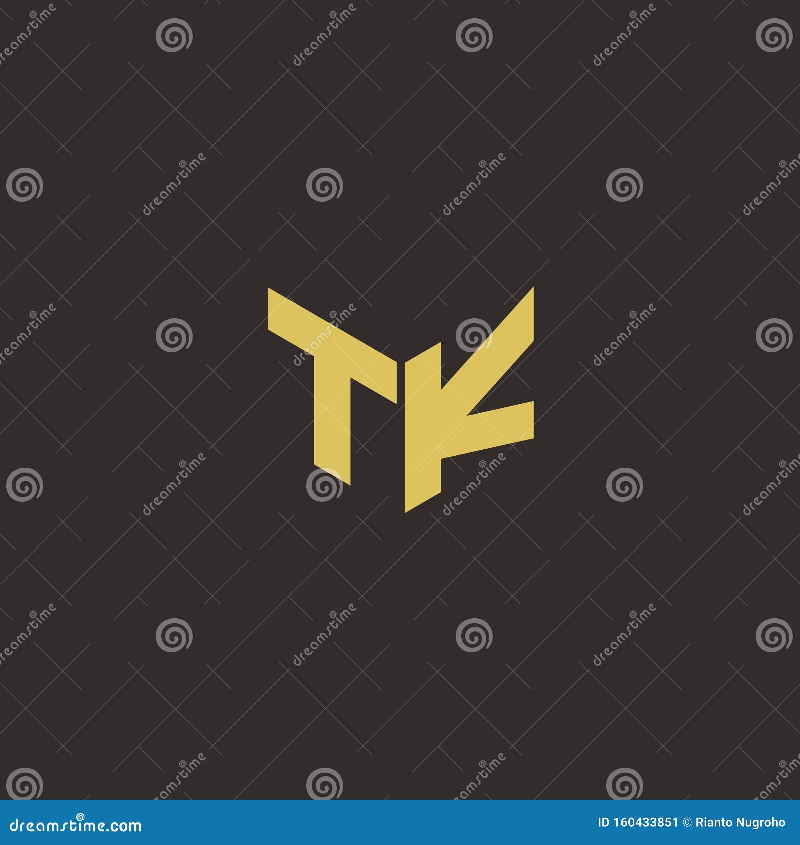 TK Logo Letter Initial Logo Designs Template with Gold and Black ...