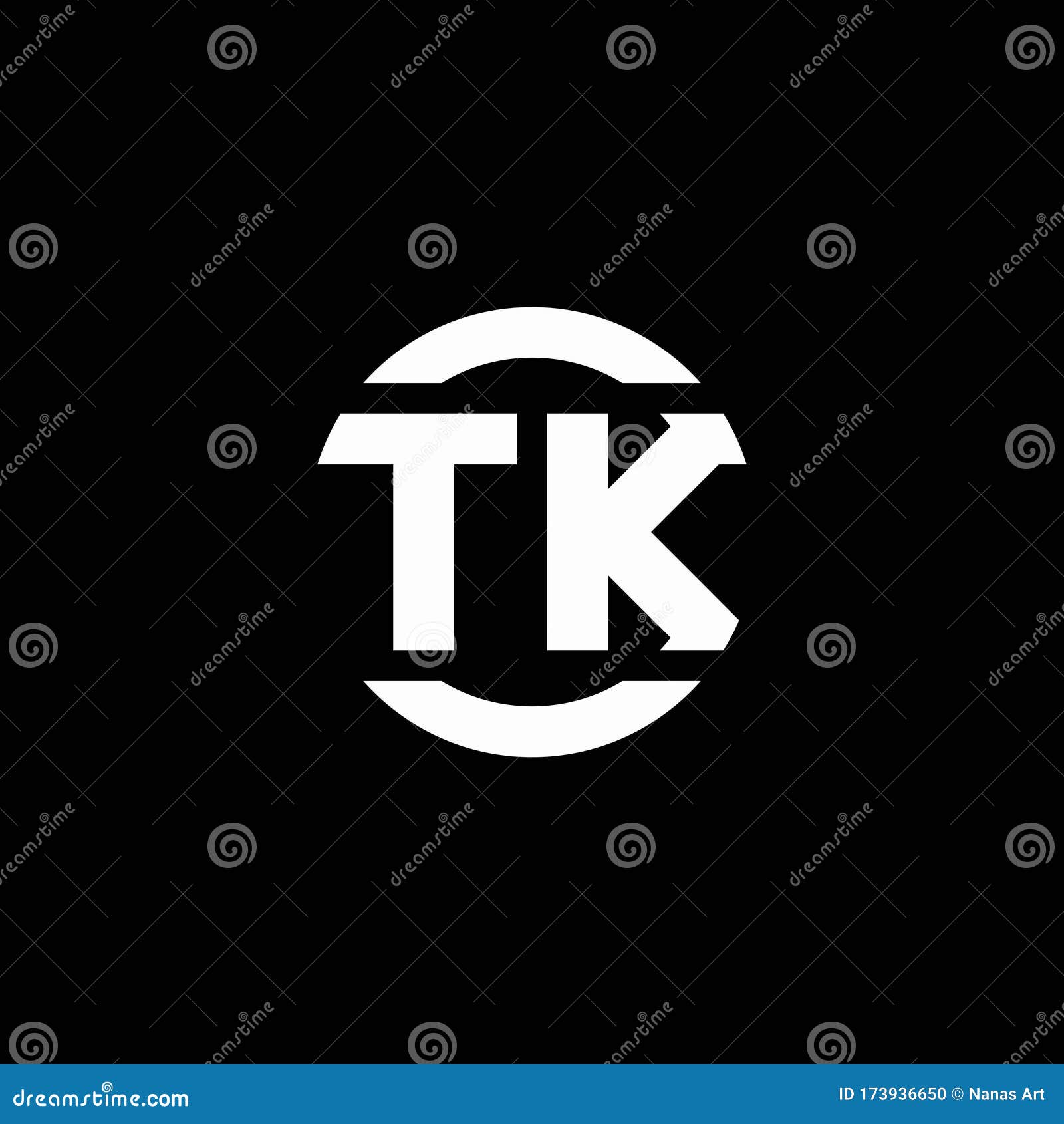 TK Logo Monogram Isolated on Circle Element Design Template Stock ...