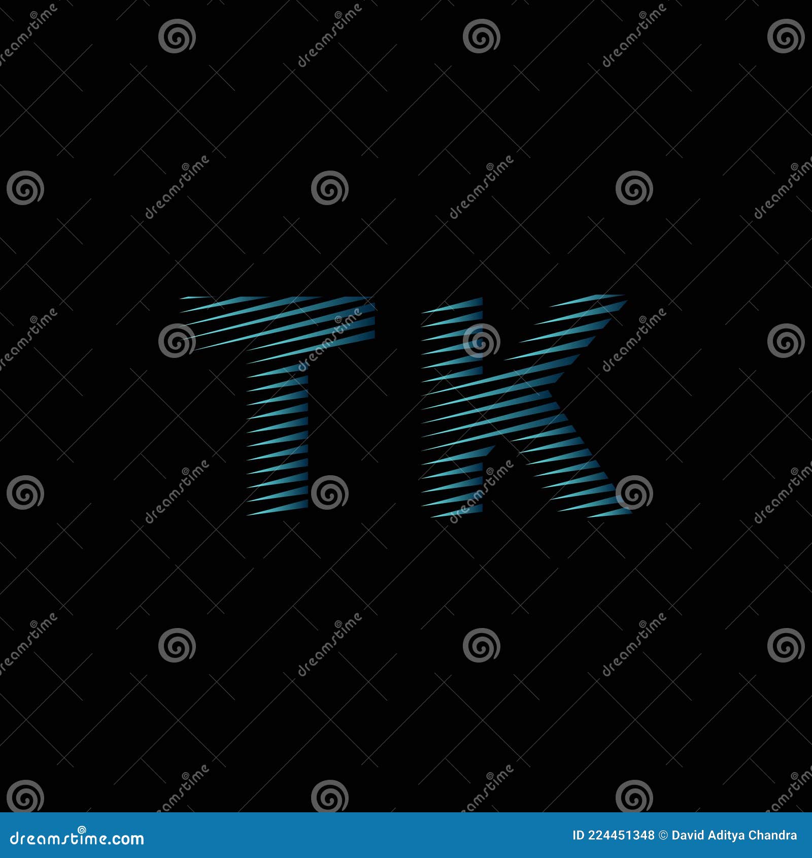 TK Monogram Lines Style Blue Light Vector Stock Vector - Illustration ...