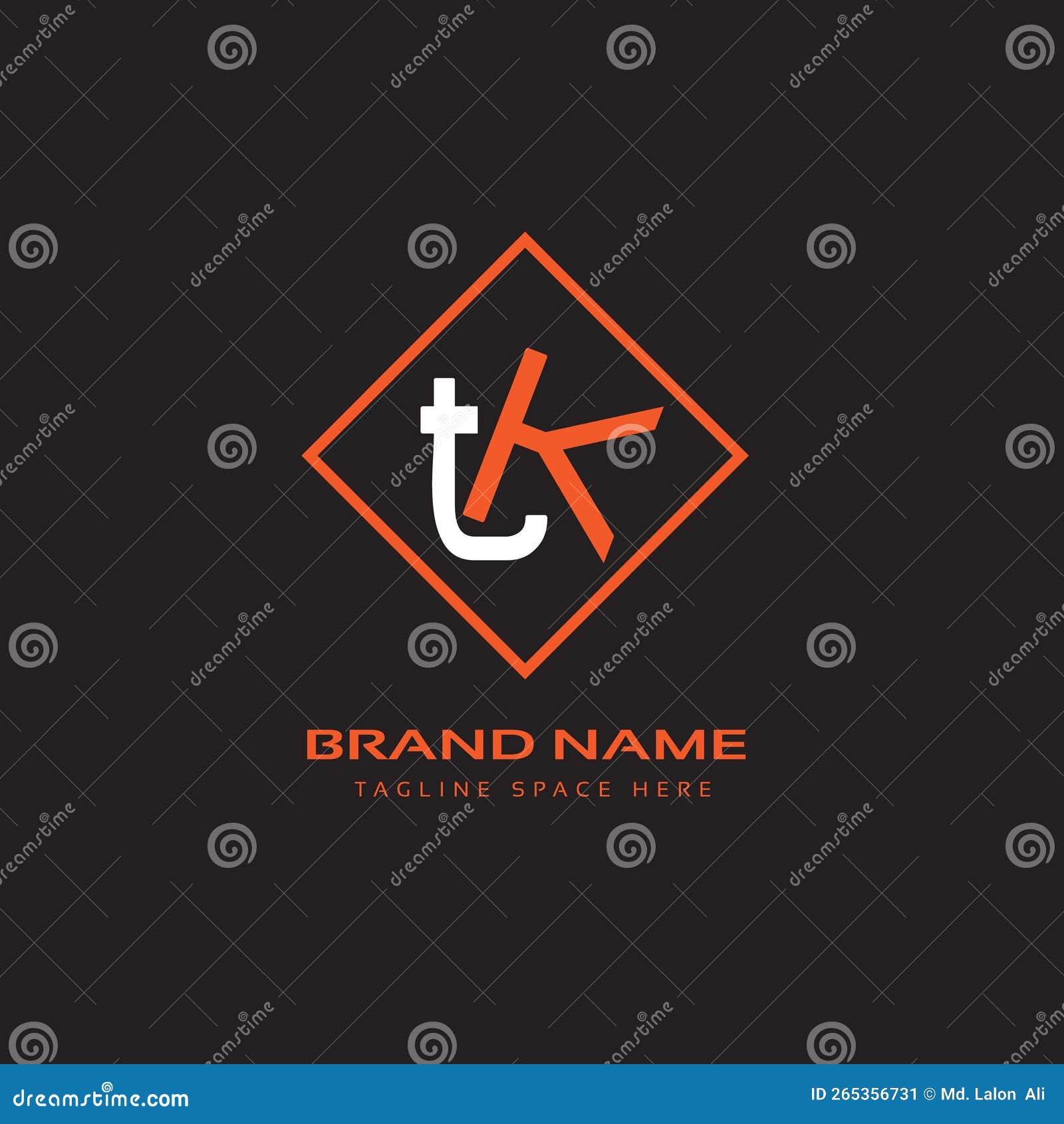 TK Text Logo Design stock vector. Illustration of text - 265356731