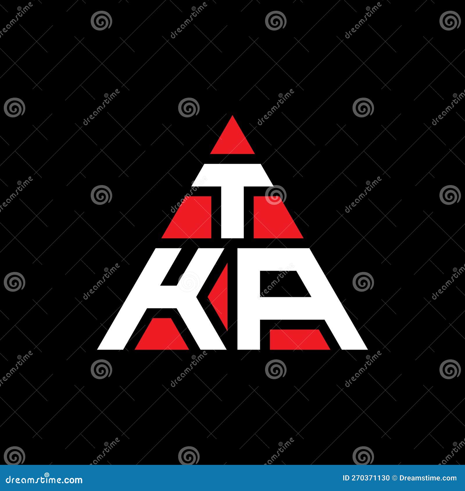 TKA Triangle Letter Logo Design with Triangle Shape. TKA Triangle Logo ...