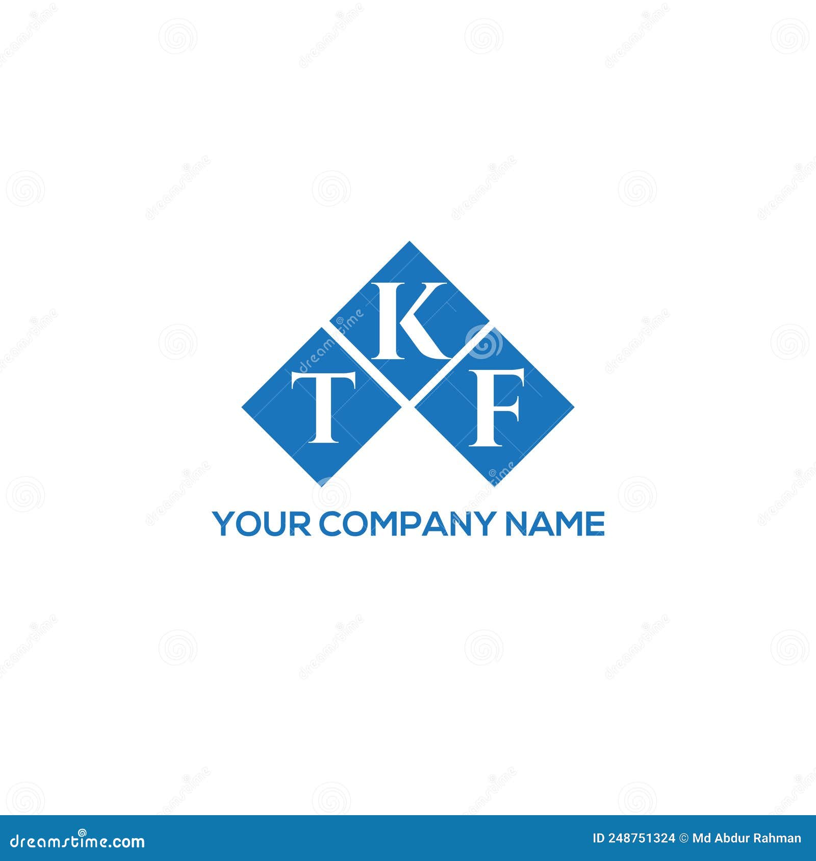 TKF Letter Logo Design on WHITE Background. TKF Creative Initials ...