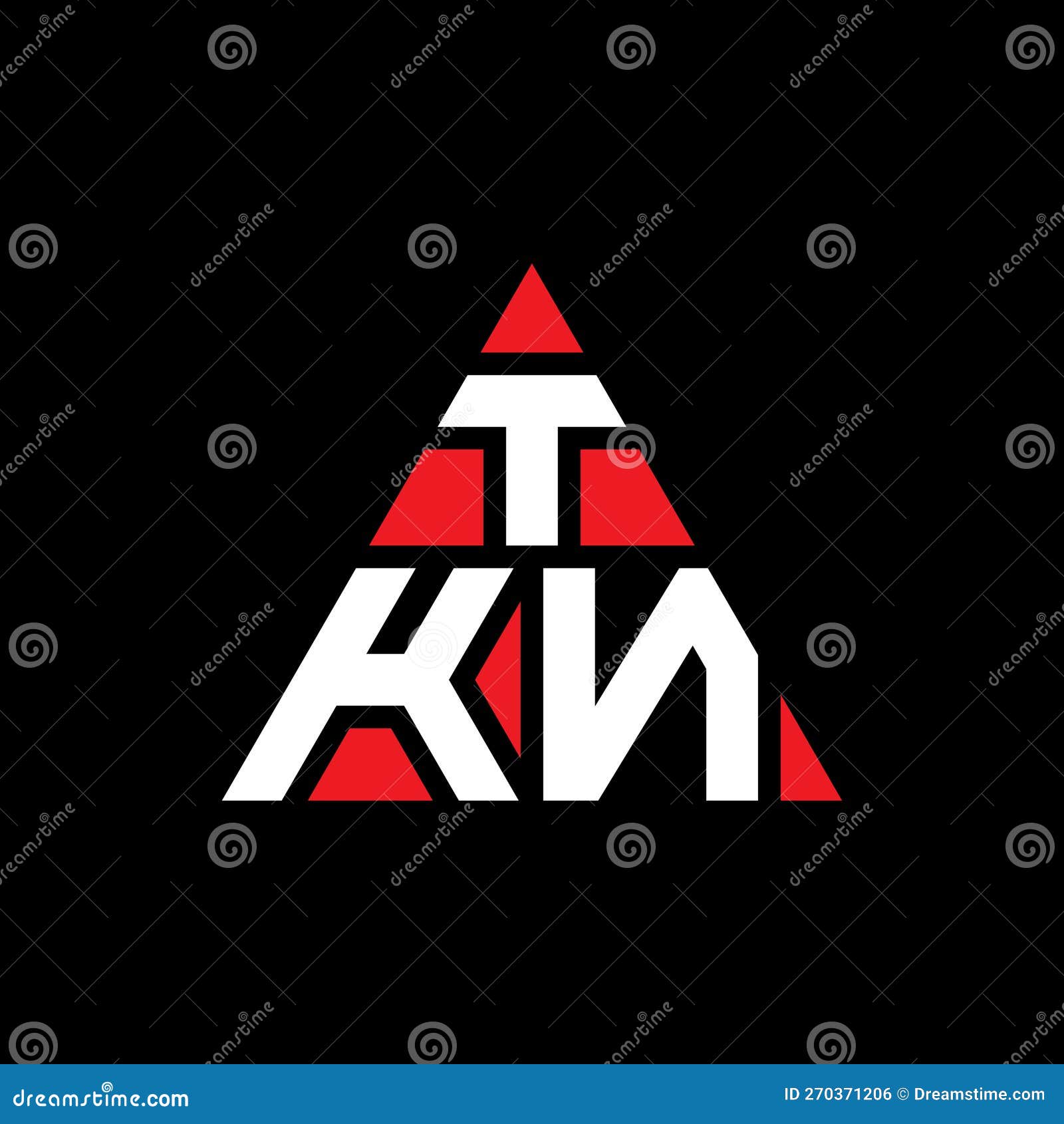 TKN Triangle Letter Logo Design with Triangle Shape. TKN Triangle Logo ...