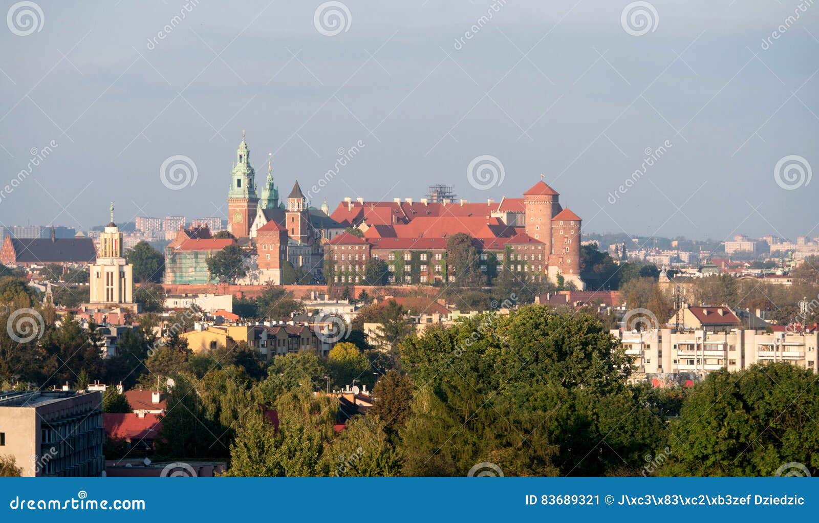 Krakow View From Kopiec Krakusa City Skyline High-Rise Towers Touching ...