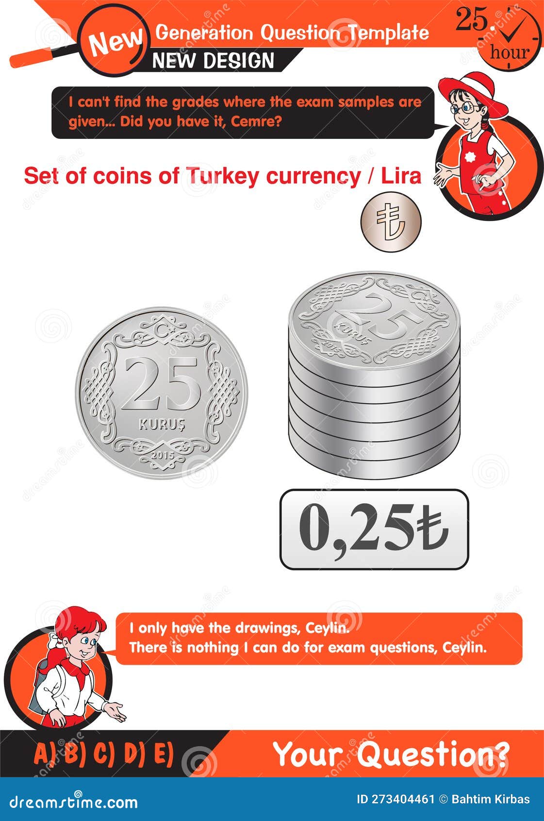 The Lira Coin Symbolised As Tl Concept, Kurus or Piastre Vector Color ...