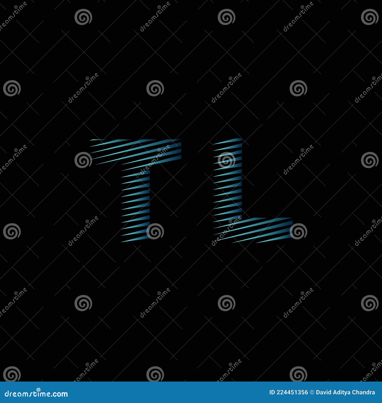 TL Monogram Lines Style Blue Light Vector Stock Vector - Illustration ...