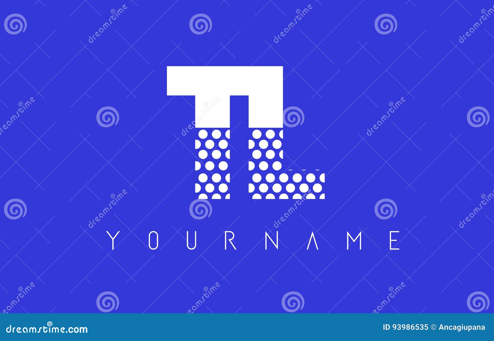 TL T L Dotted Letter Logo Design with Blue Background. Stock Vector ...
