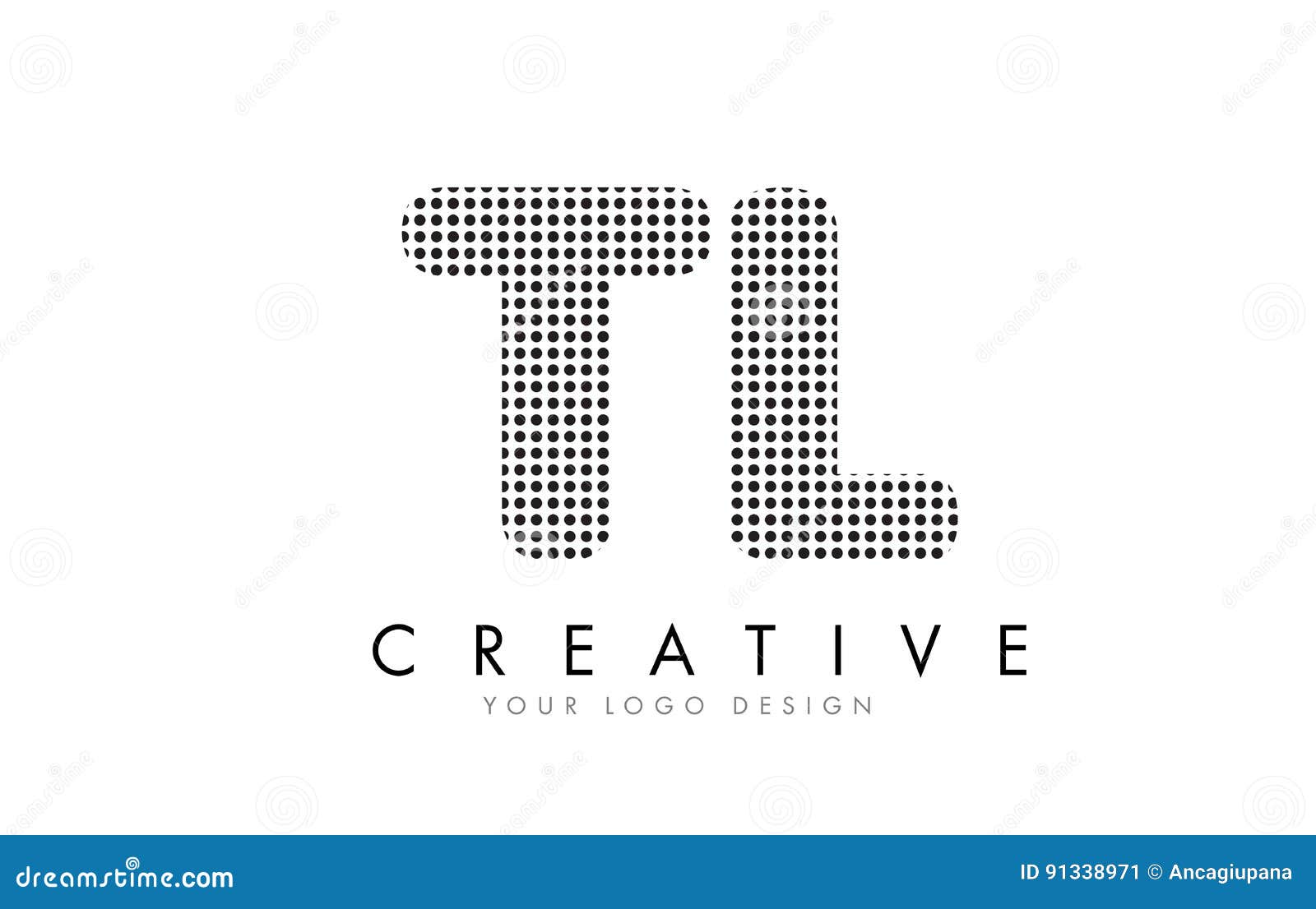 TL T L Letter Logo with Black Dots and Trails. Stock Vector ...