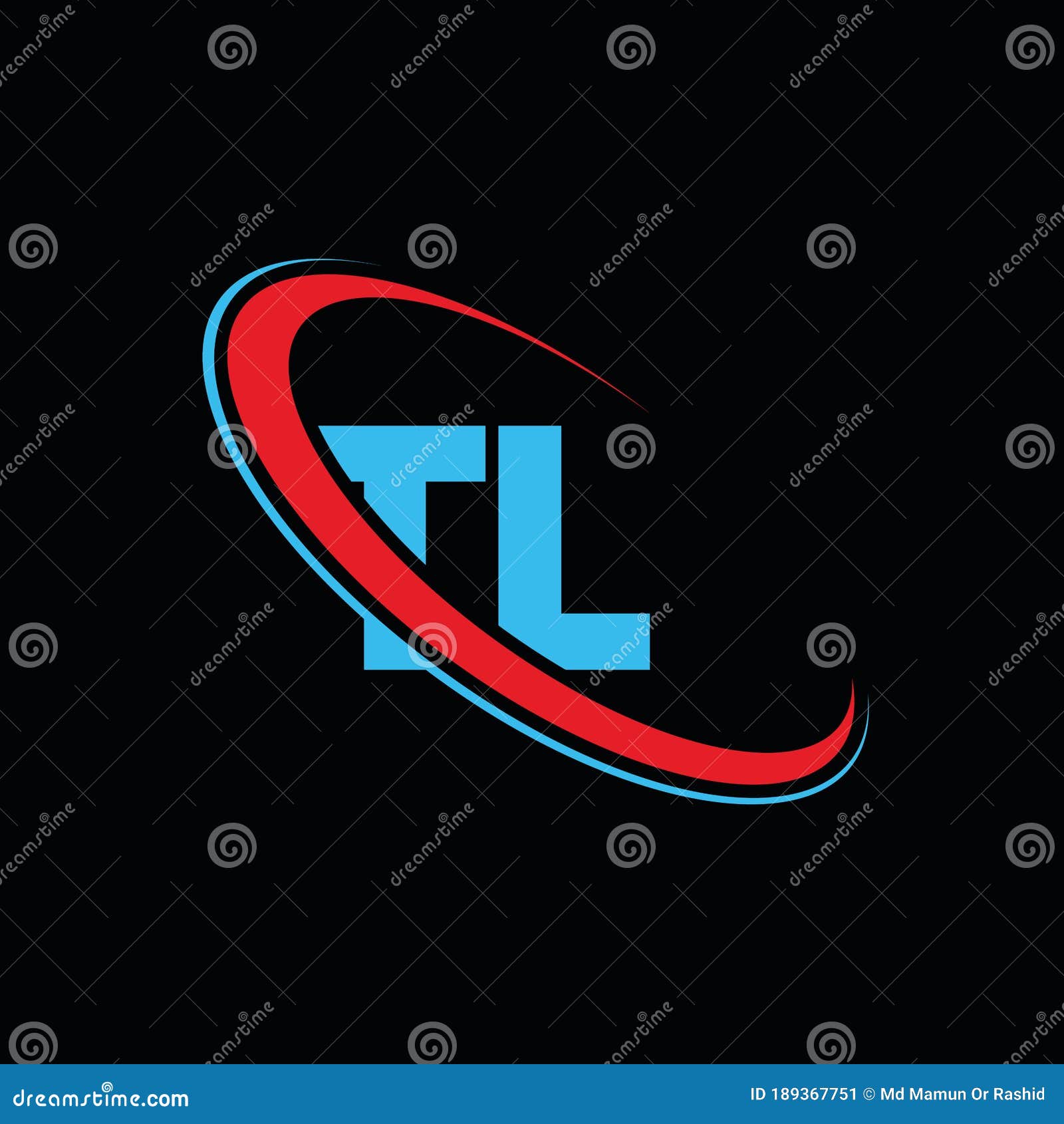 TL T L Letter Logo Design. Initial Letter TL Linked Circle Upercase ...