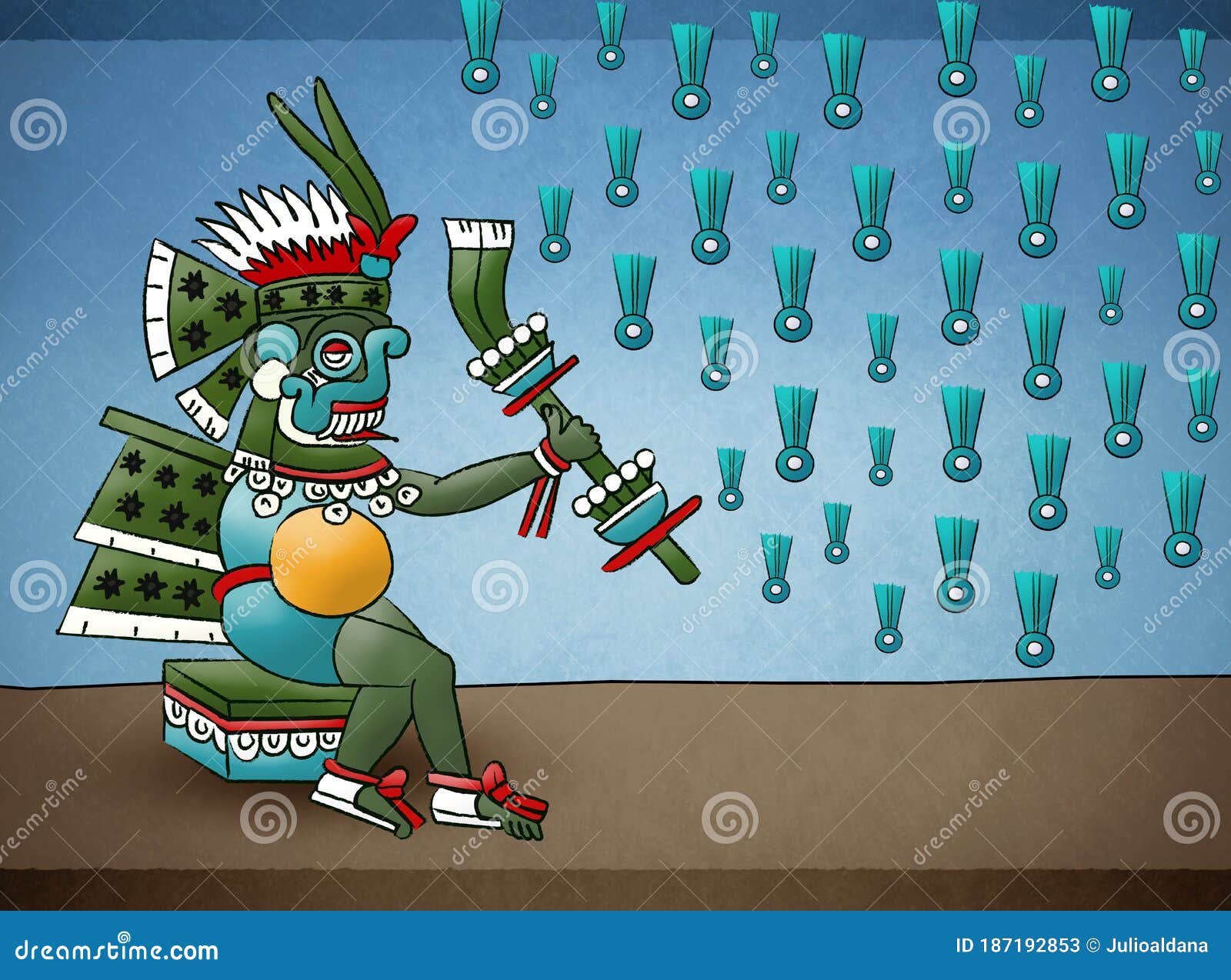 Tlaloc Mayan Aztec Deity of Water and Rain Illustration. Stock ... Tlaloc Mayan Aztec Deity of Water and Rain Illustration. Stock ...