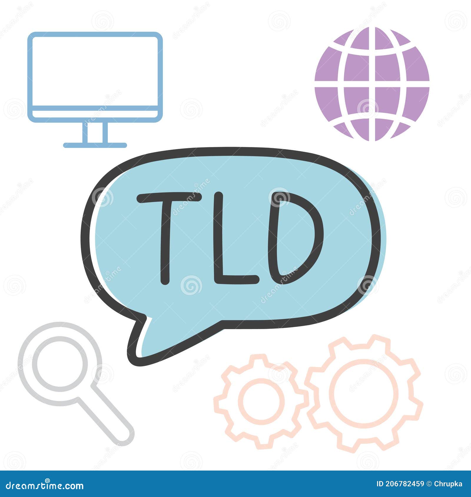 TLD Top Level Domain Concept Stock Vector - Illustration of quality ...