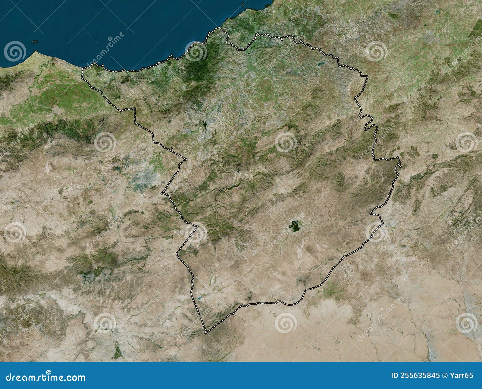 Tlemcen, Algeria. High-res Satellite. No Legend Stock Image - Image of ...