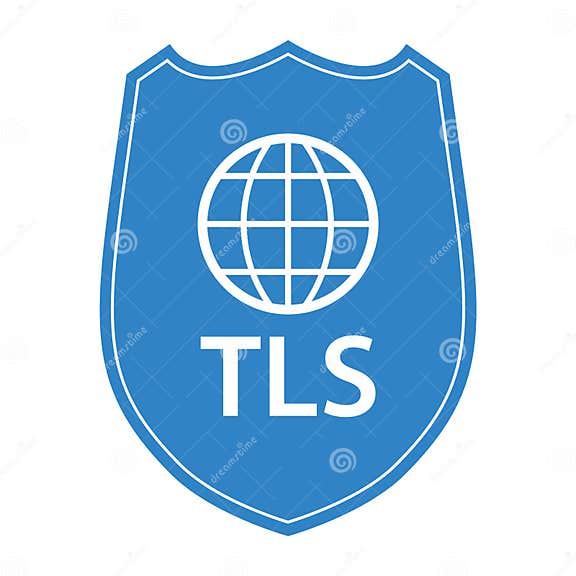 TLS - Blue Colored Shield Icon on White Background Stock Vector ...