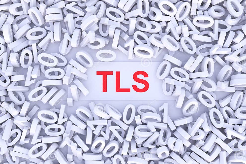 TLS concept binary code 3D stock illustration. Illustration of data ...