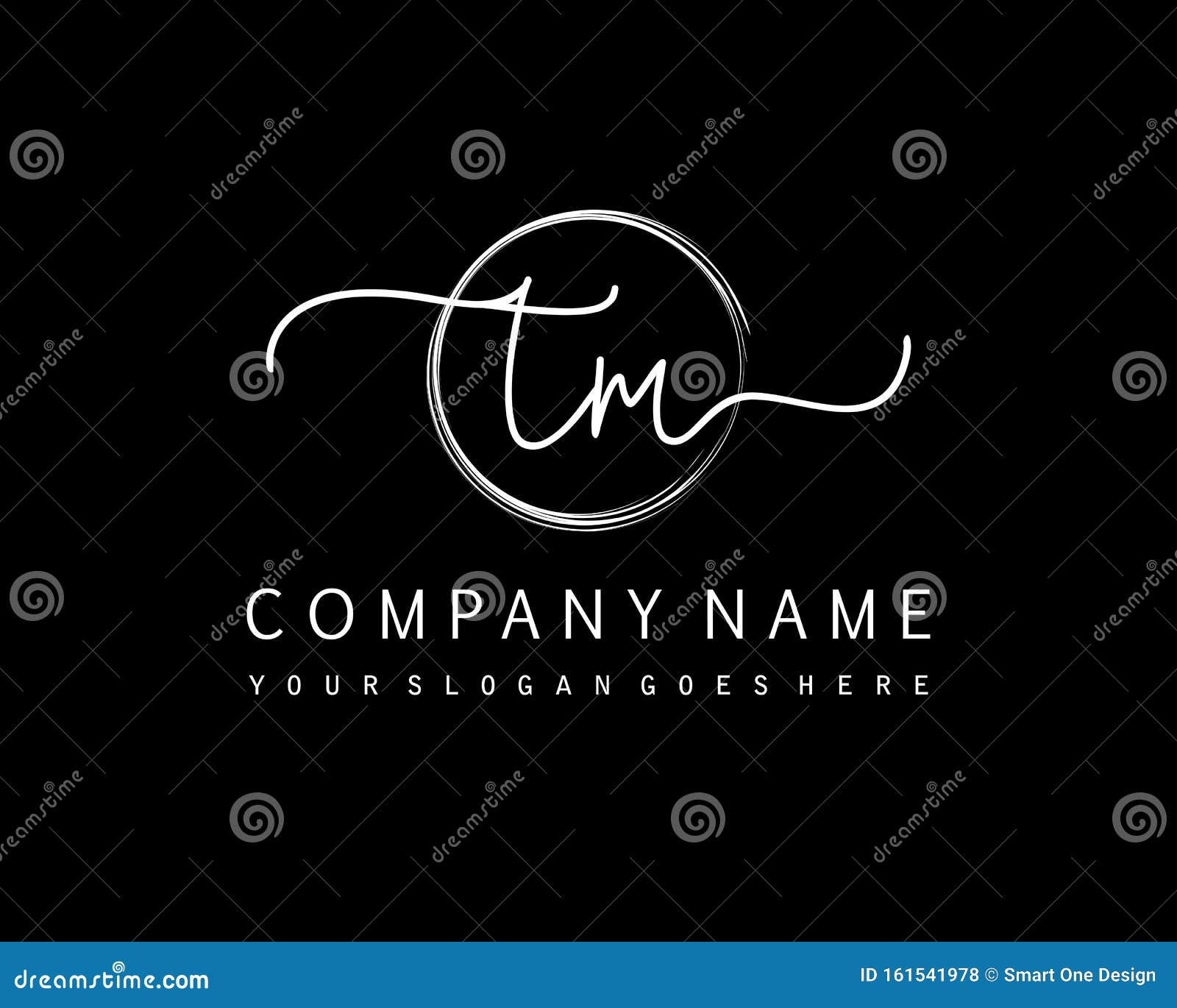 TM Initial Handwriting Logo Circle Hand Drawn Template Vector Stock ...
