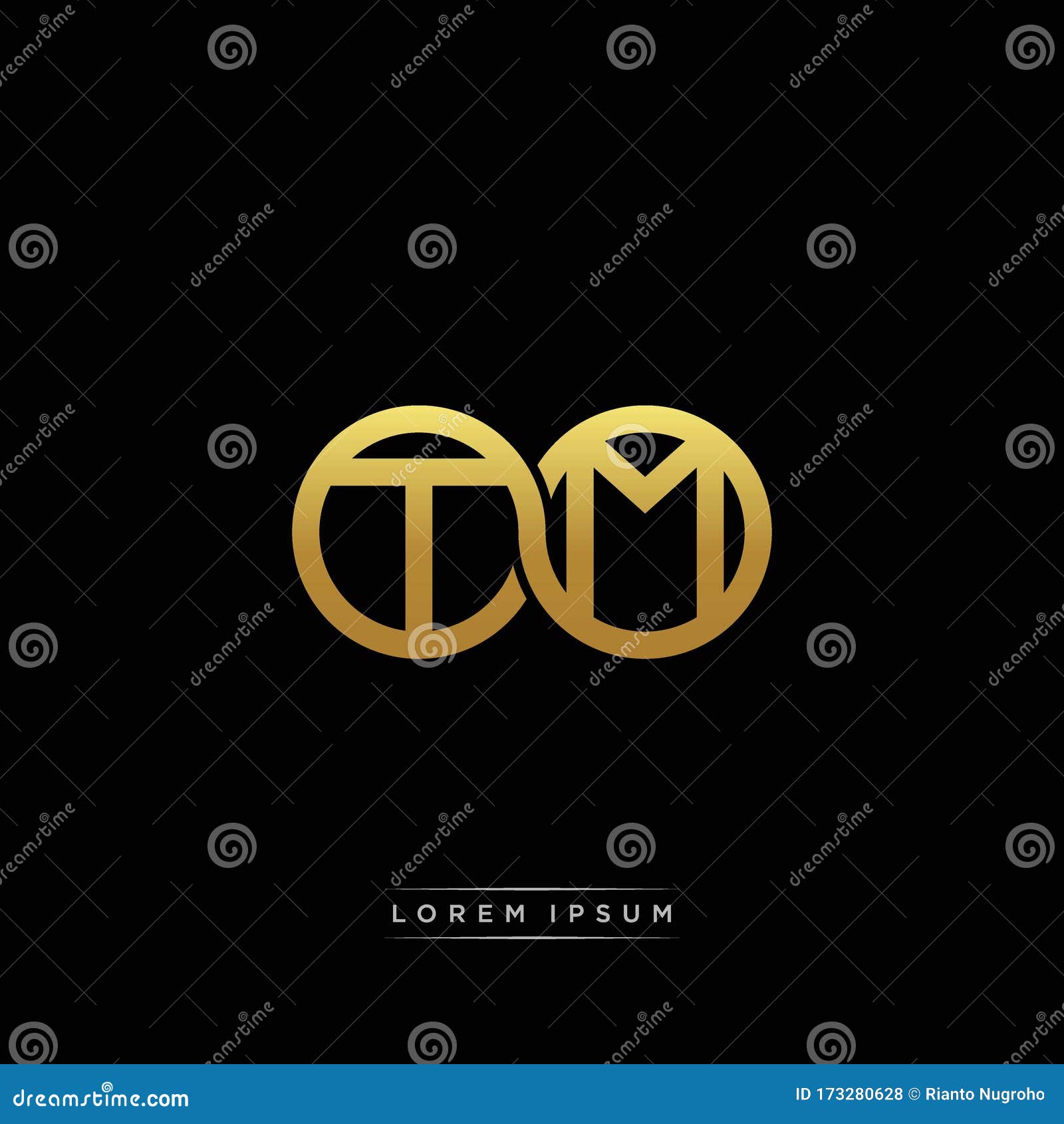 TM Initial Letter Linked Circle Capital Monogram Logo Modern Template ...
