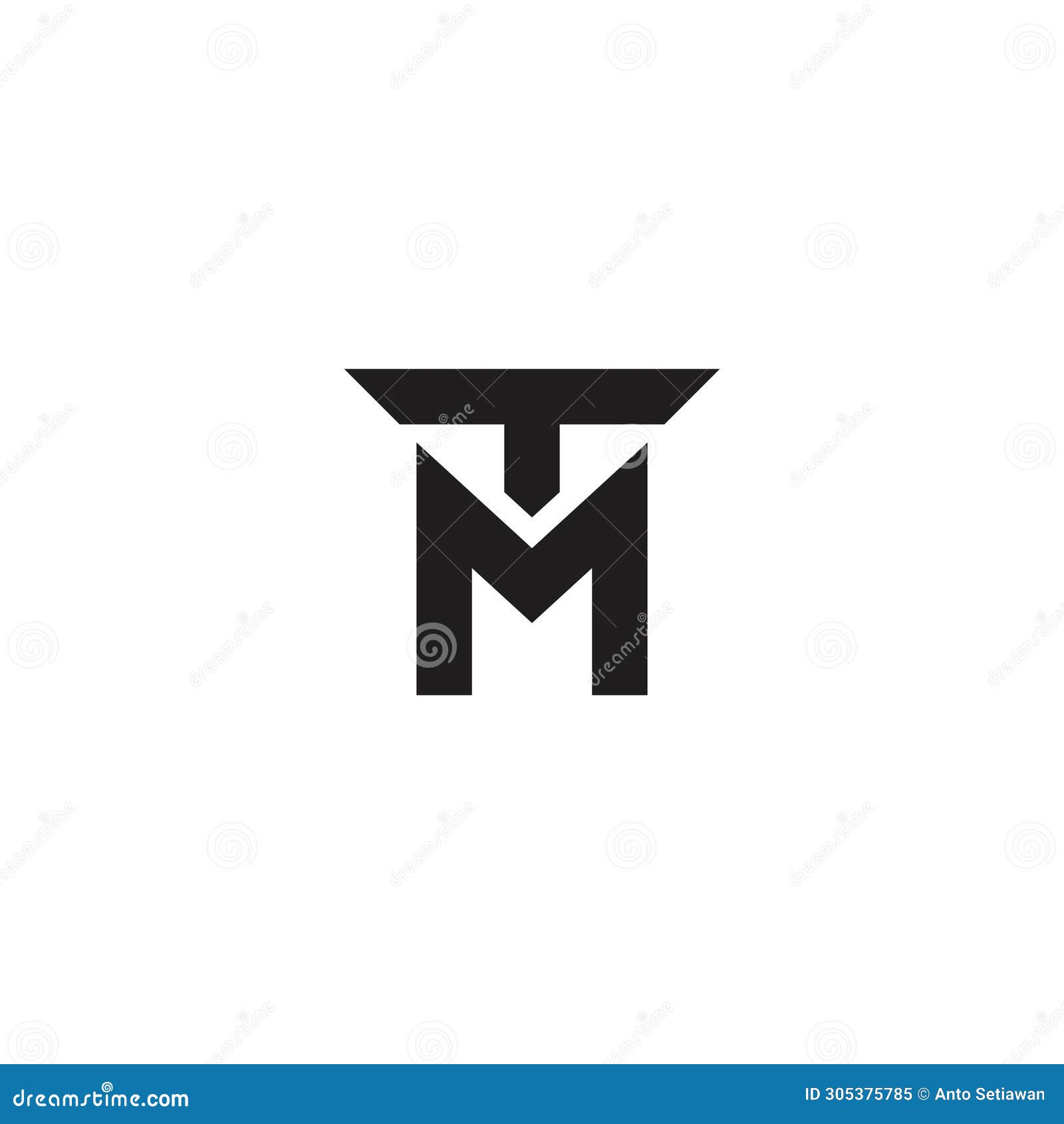 TM Logo Design. MT Logo Vector Stock Vector - Illustration of monogram ...