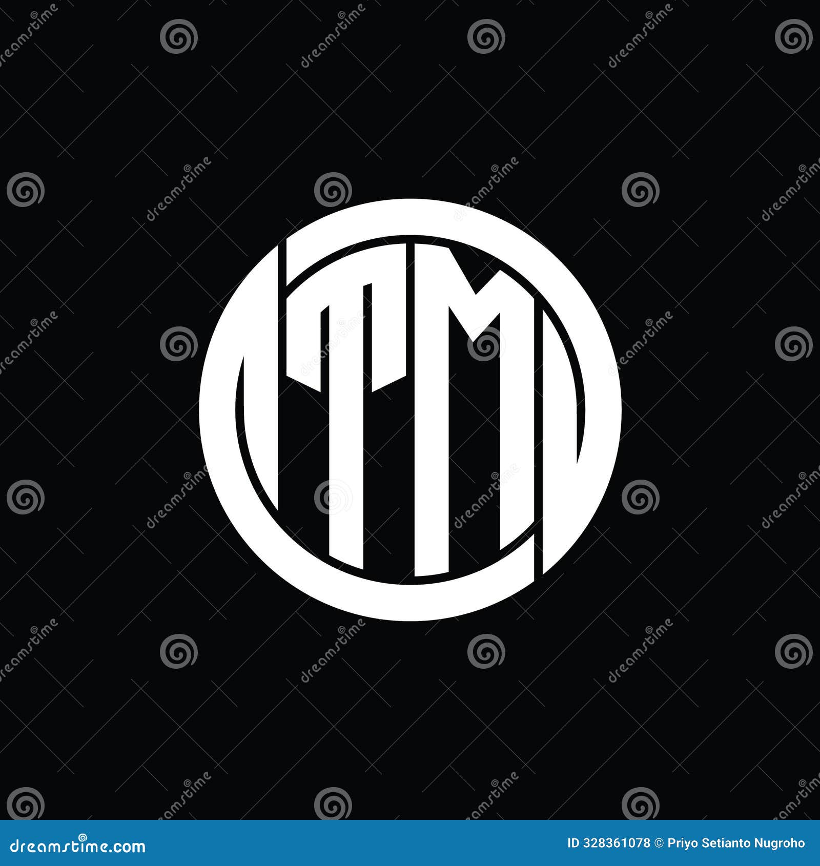 TM Logo Monogram Shield Inside Circle Shape Vector Images Design ...