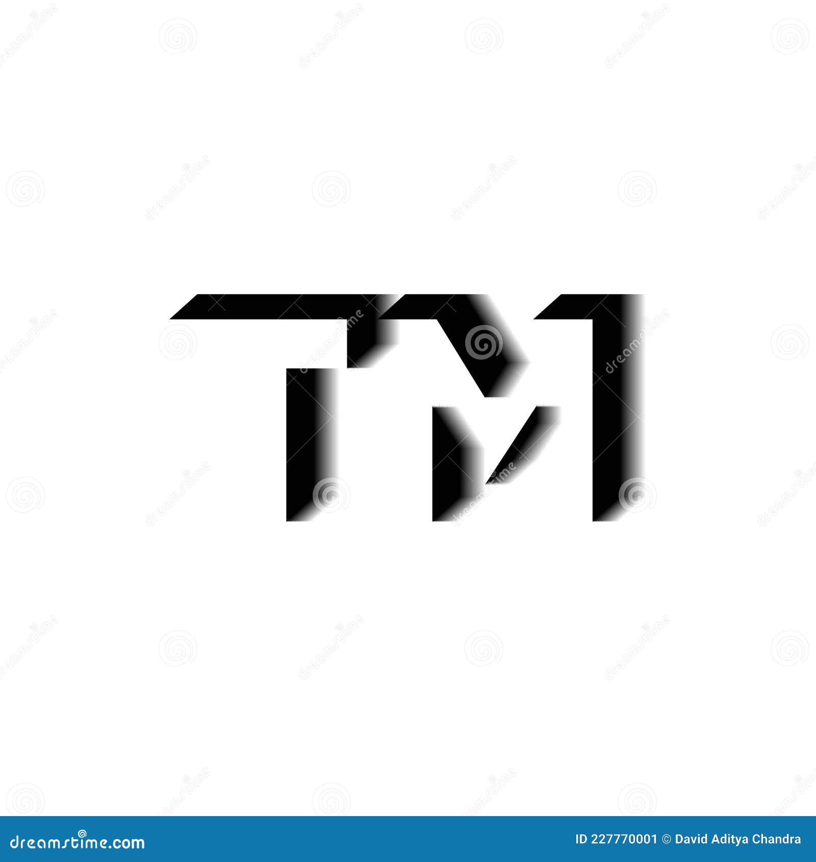 TM Monogram Shadow Shape Style Stock Vector - Illustration of initials ...