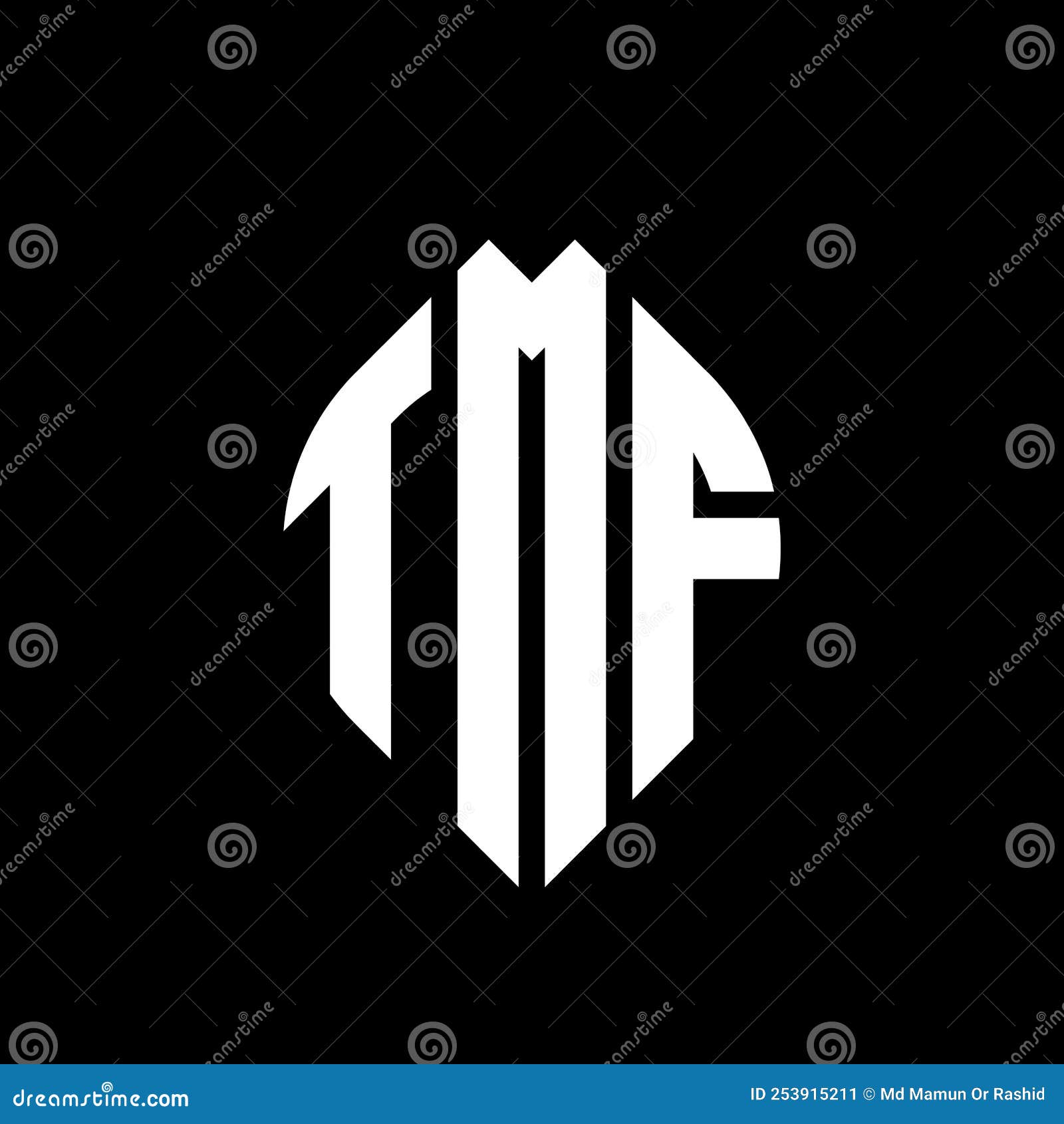 TMF Circle Letter Logo Design with Circle and Ellipse Shape. TMF ...