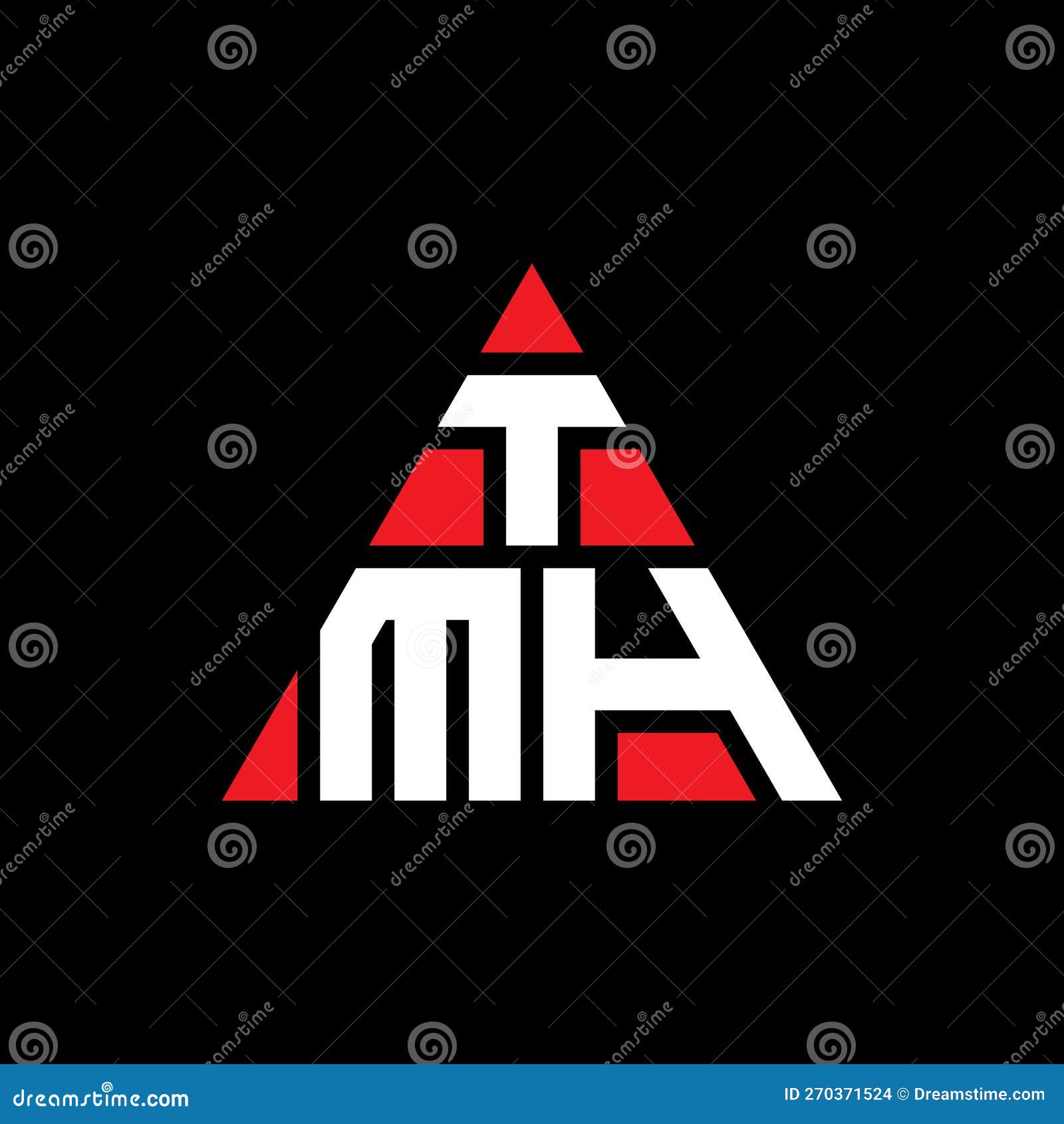 TMH Triangle Letter Logo Design with Triangle Shape. TMH Triangle Logo ...