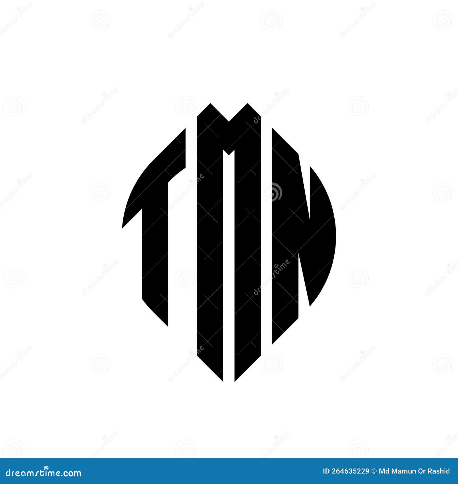 TMN Circle Letter Logo Design with Circle and Ellipse Shape. TMN ...