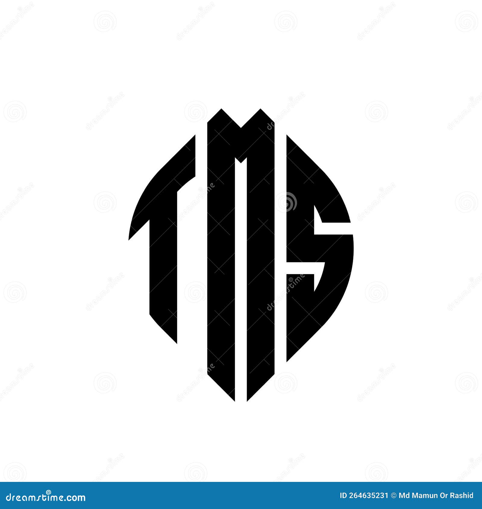 TMS Circle Letter Logo Design With Circle And Ellipse Shape. TMS ...