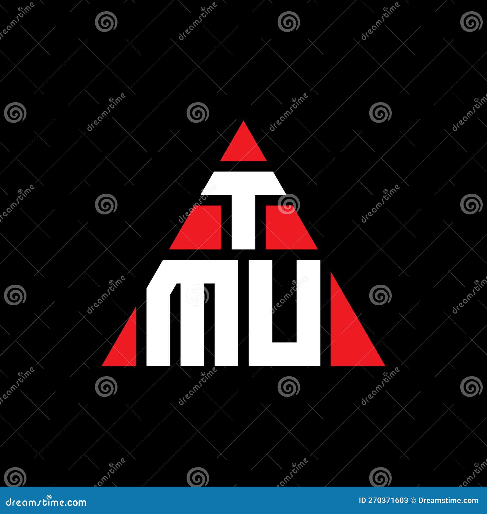 TMU Triangle Letter Logo Design with Triangle Shape. TMU Triangle Logo ...