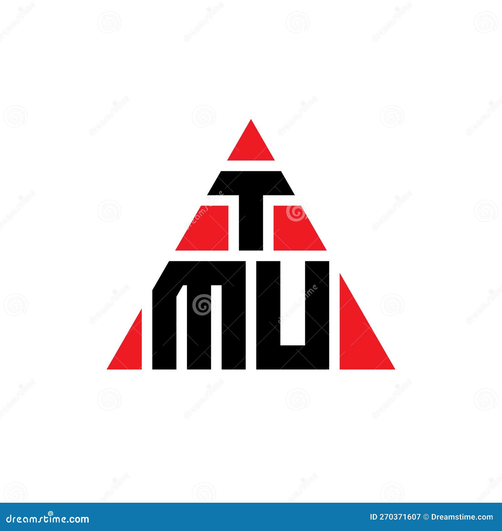 TMU Triangle Letter Logo Design with Triangle Shape. TMU Triangle Logo ...