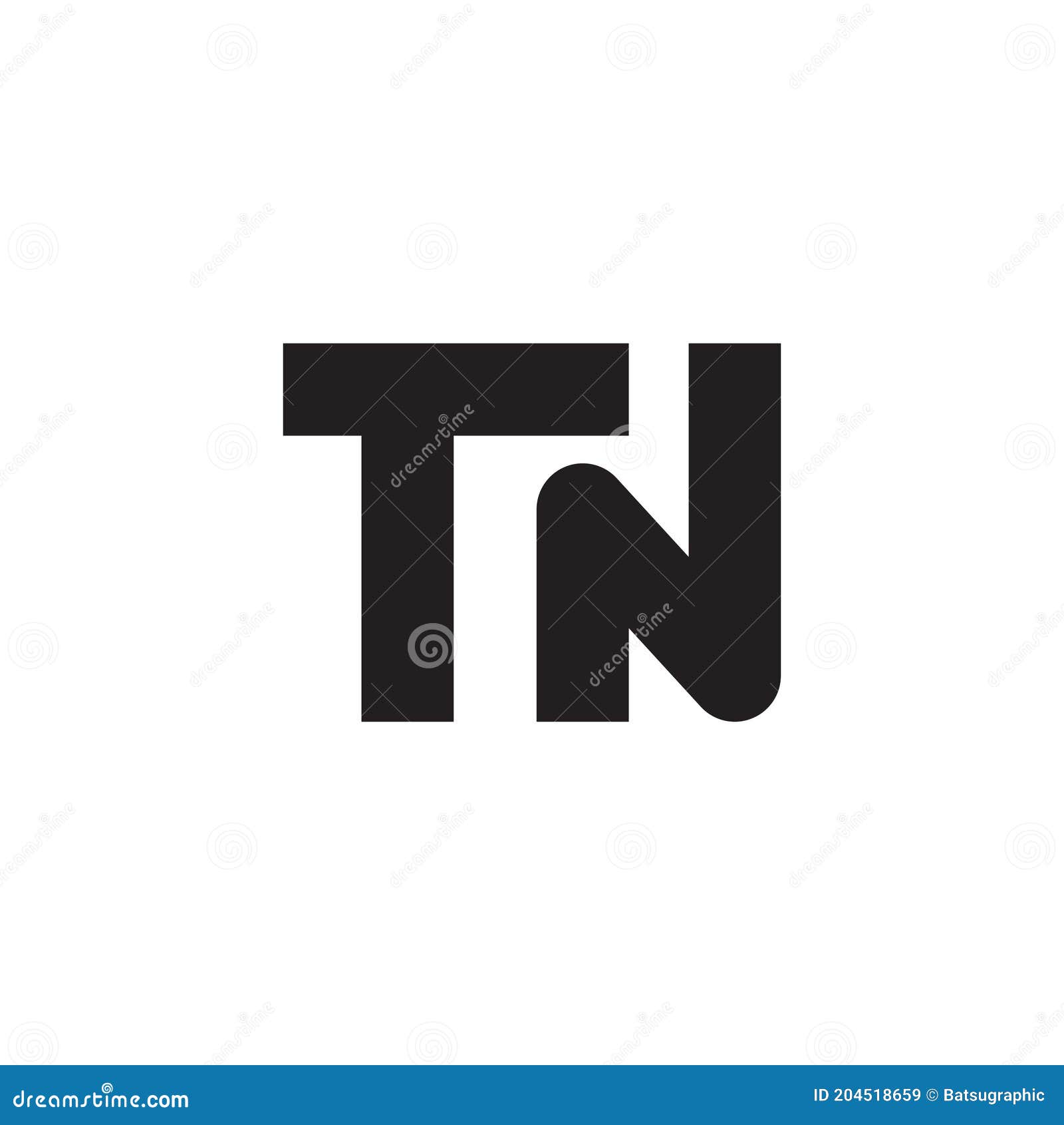 Tn Carta Inicial Vector Logo Icono Ilustración del Vector - Ilustración ...