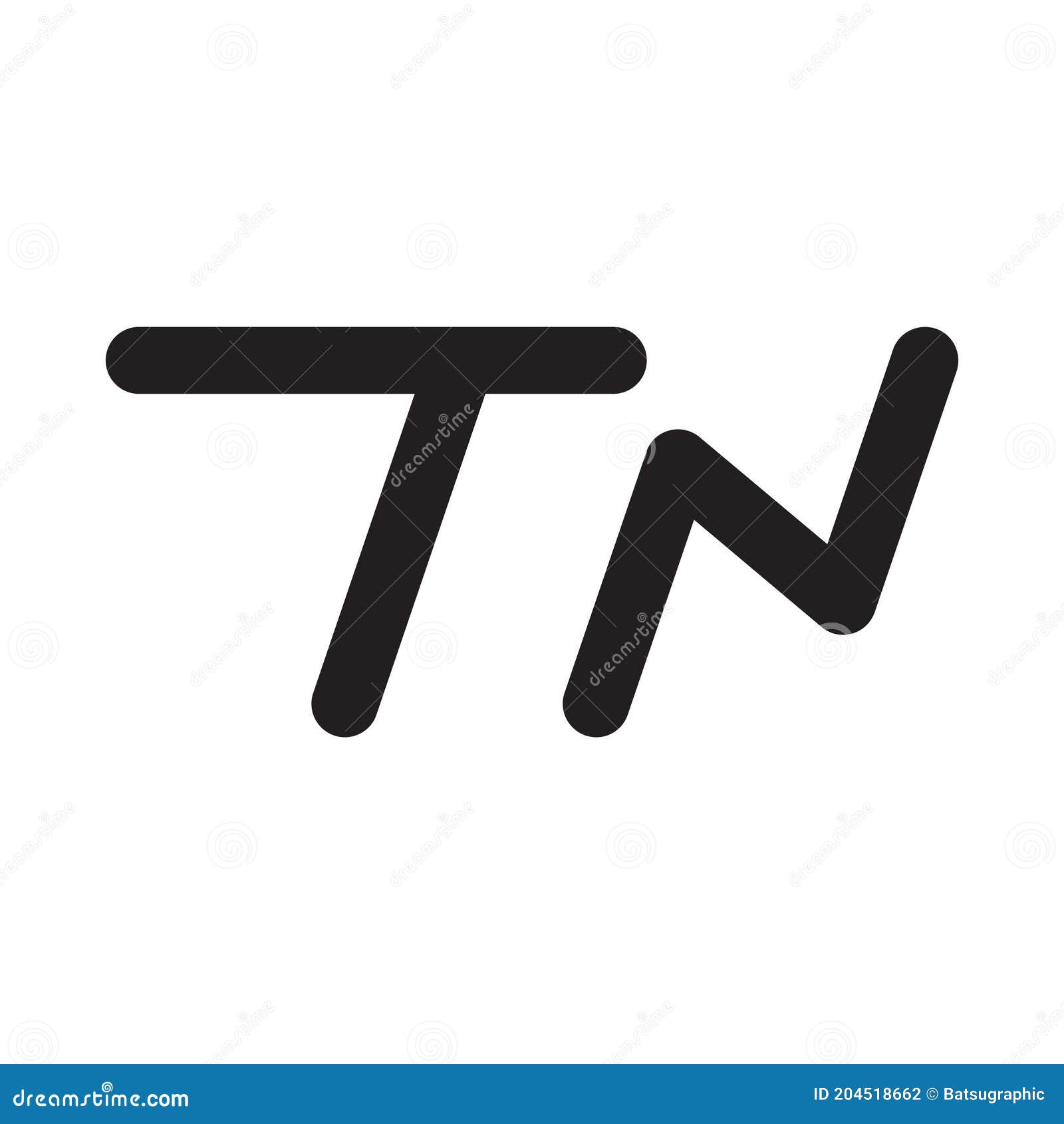 Tn Carta Inicial Vector Logo Icono Ilustración del Vector - Ilustración ...