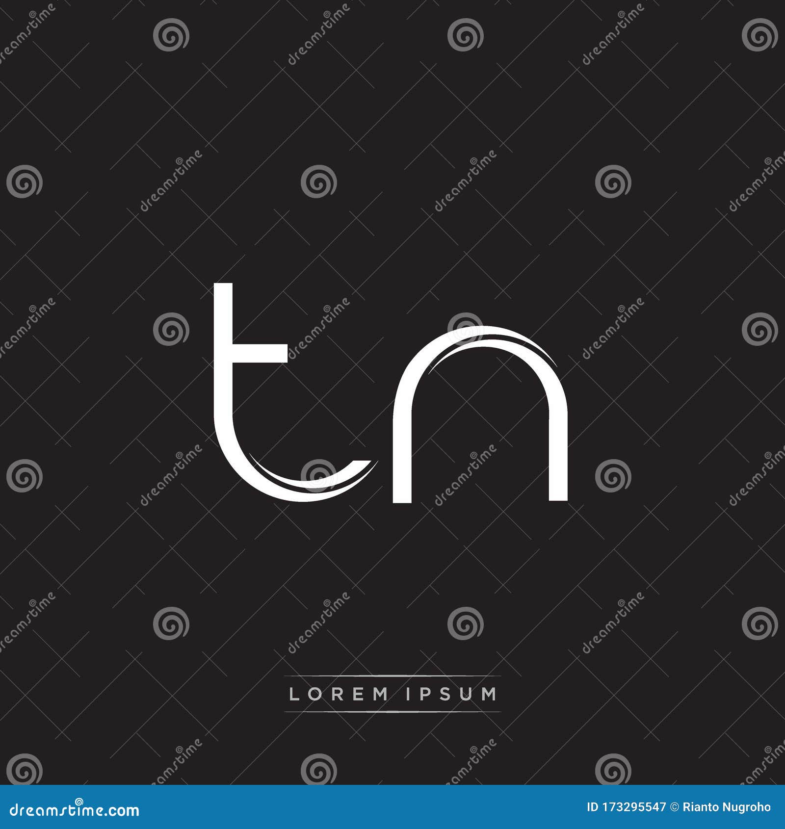 TN Initial Letter Split Lowercase Logo Modern Monogram Template ...