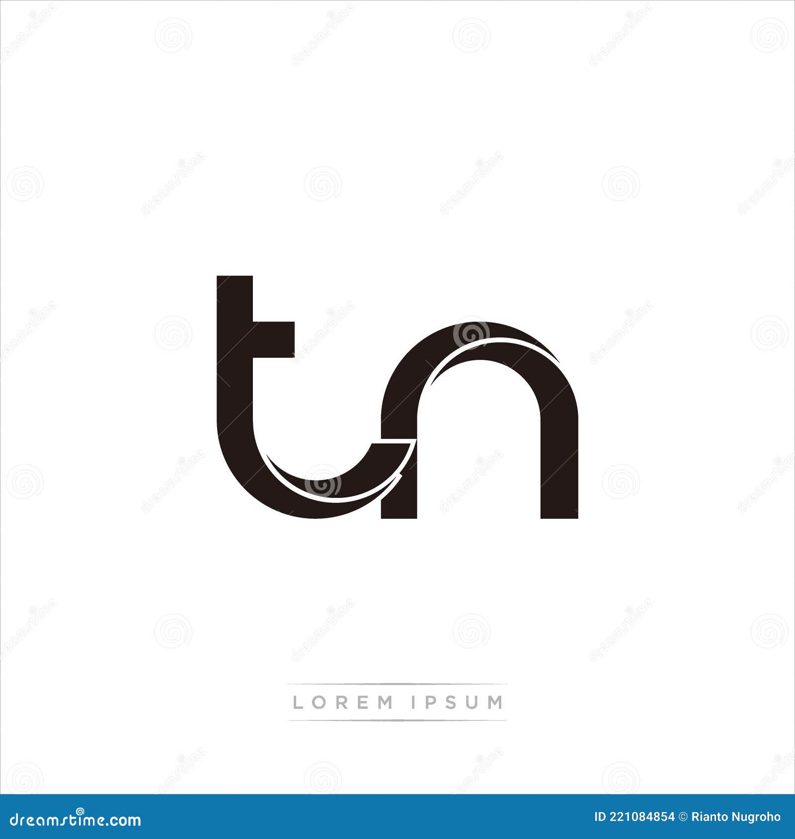 Tn Initial Letter Split Lowercase Modern Monogram Linked Outline ...