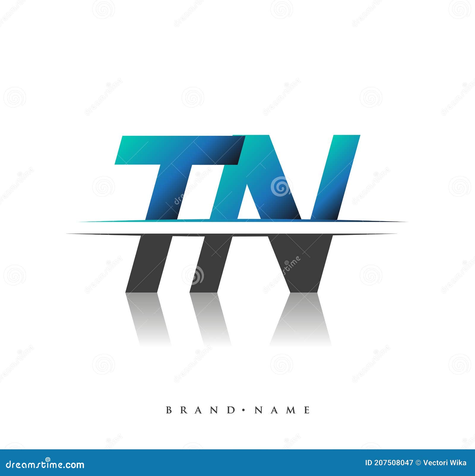 TN Initial Logo Company Name Colored Black and Blue, Simple and Modern ...