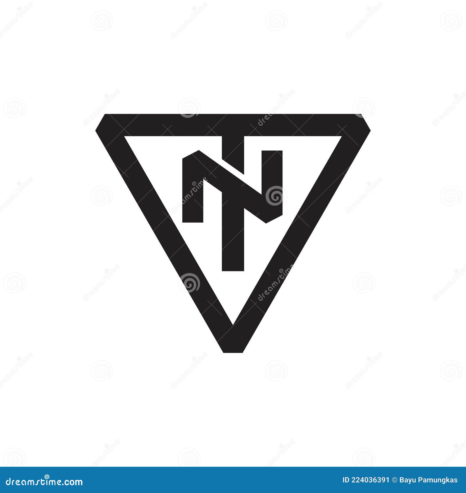 TN Letter Initial with Triangle Logo Vector Element. Triangle Logo ...
