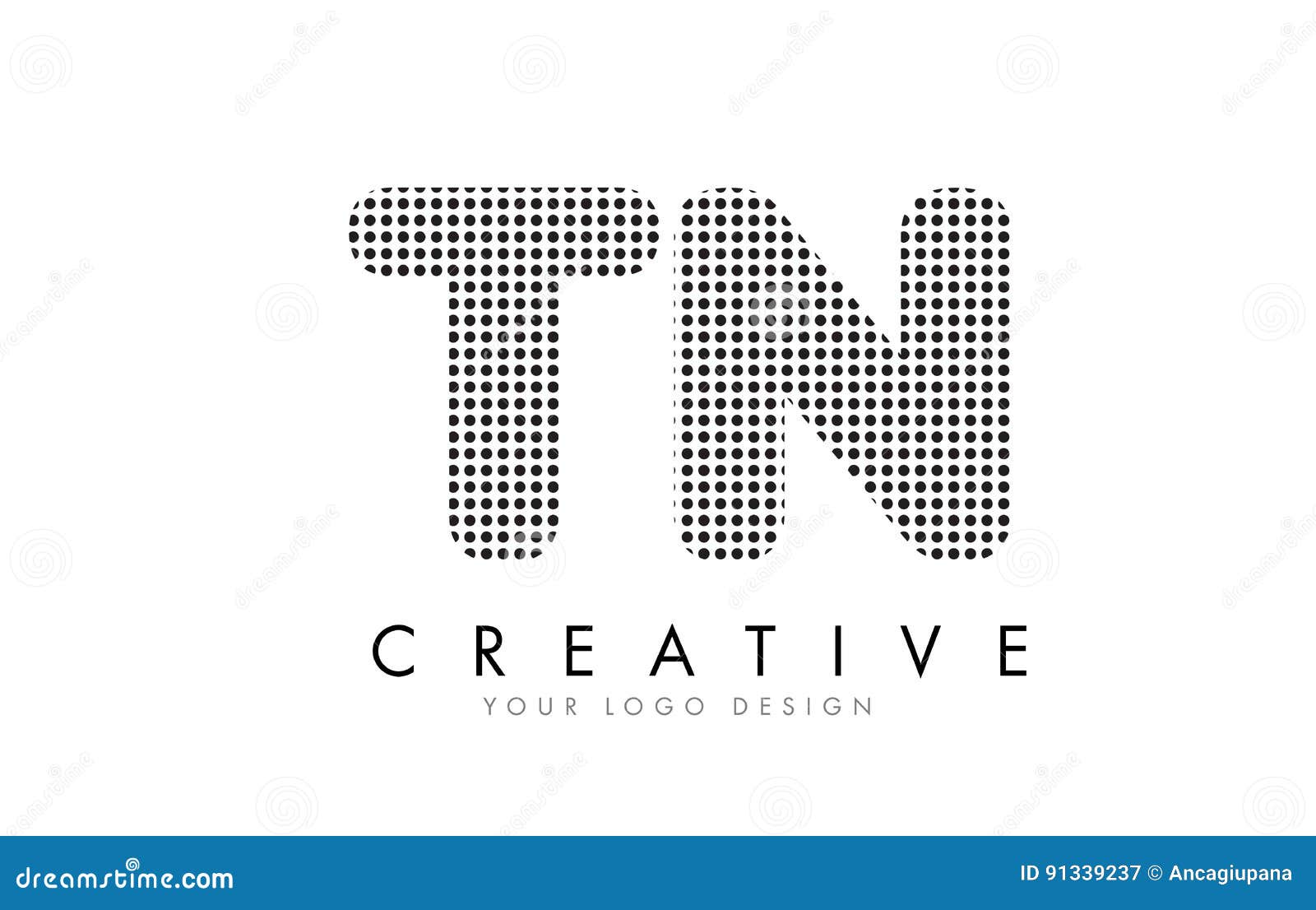 TN T N Letter Logo with Black Dots and Trails. Stock Vector ...
