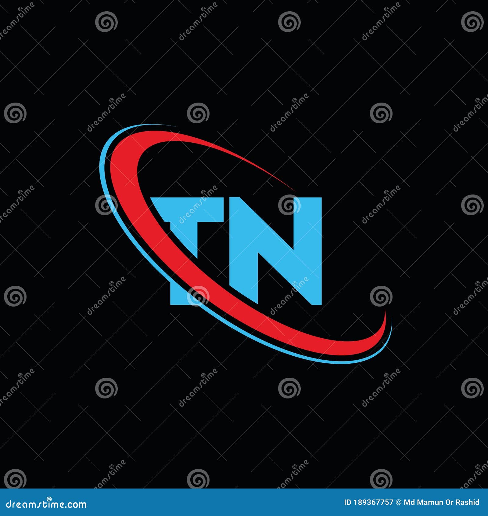 TN T N Letter Logo Design. Initial Letter TN Linked Circle Uppercase ...