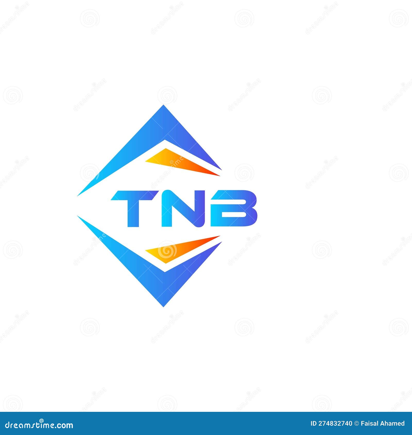 TNB Abstract Technology Logo Design on White Background. TNB Creative ...