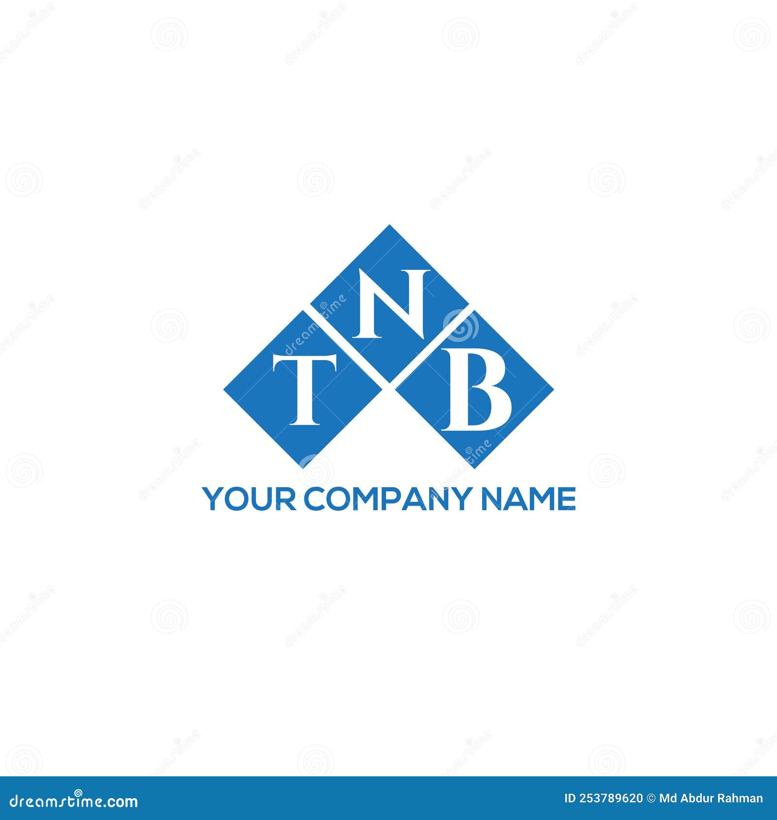 TNB Letter Logo Design on WHITE Background. TNB Creative Initials ...