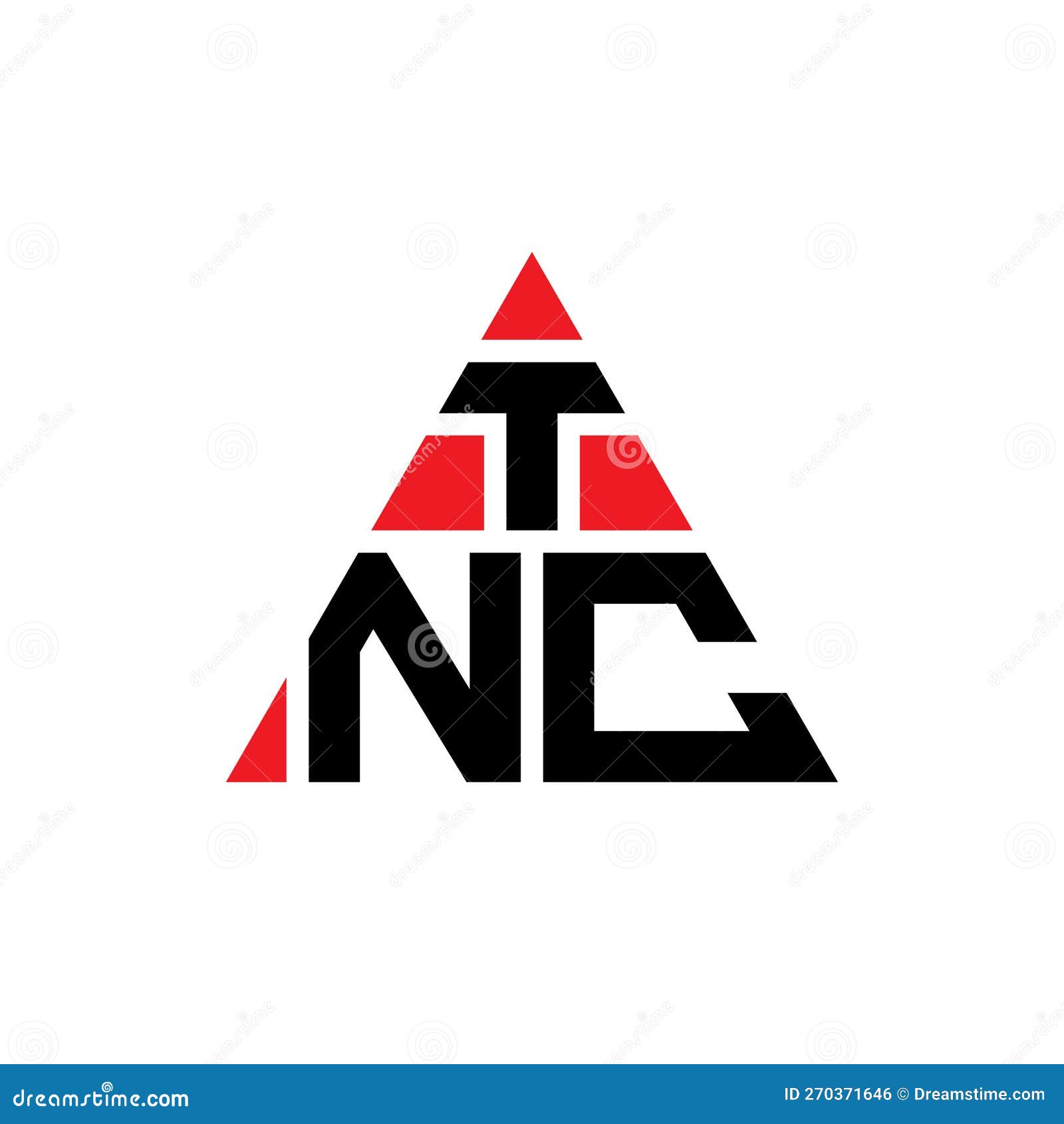 TNC Triangle Letter Logo Design with Triangle Shape. TNC Triangle Logo ...