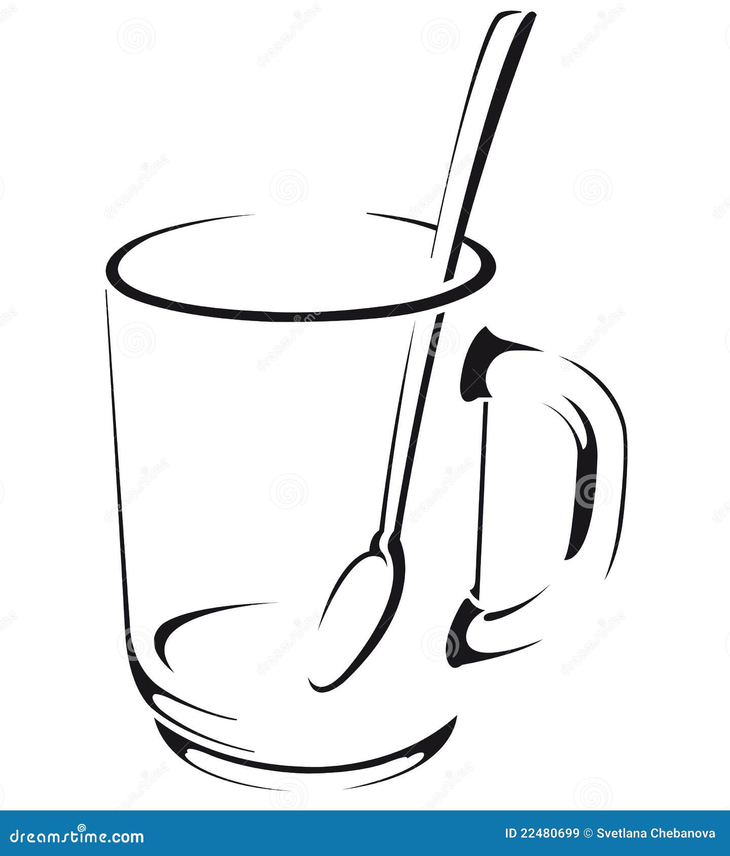 Tnsparent Glass Cup with Spoon Inside it Stock Vector - Illustration of ...