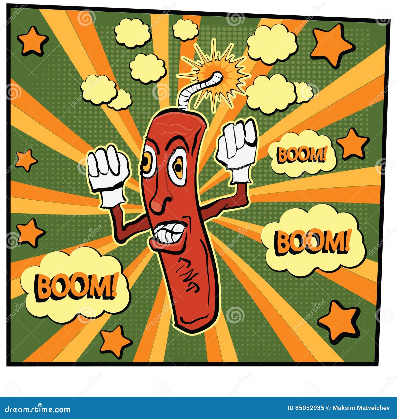 TNT boom green stock vector. Illustration of funny, dynamite - 85052935