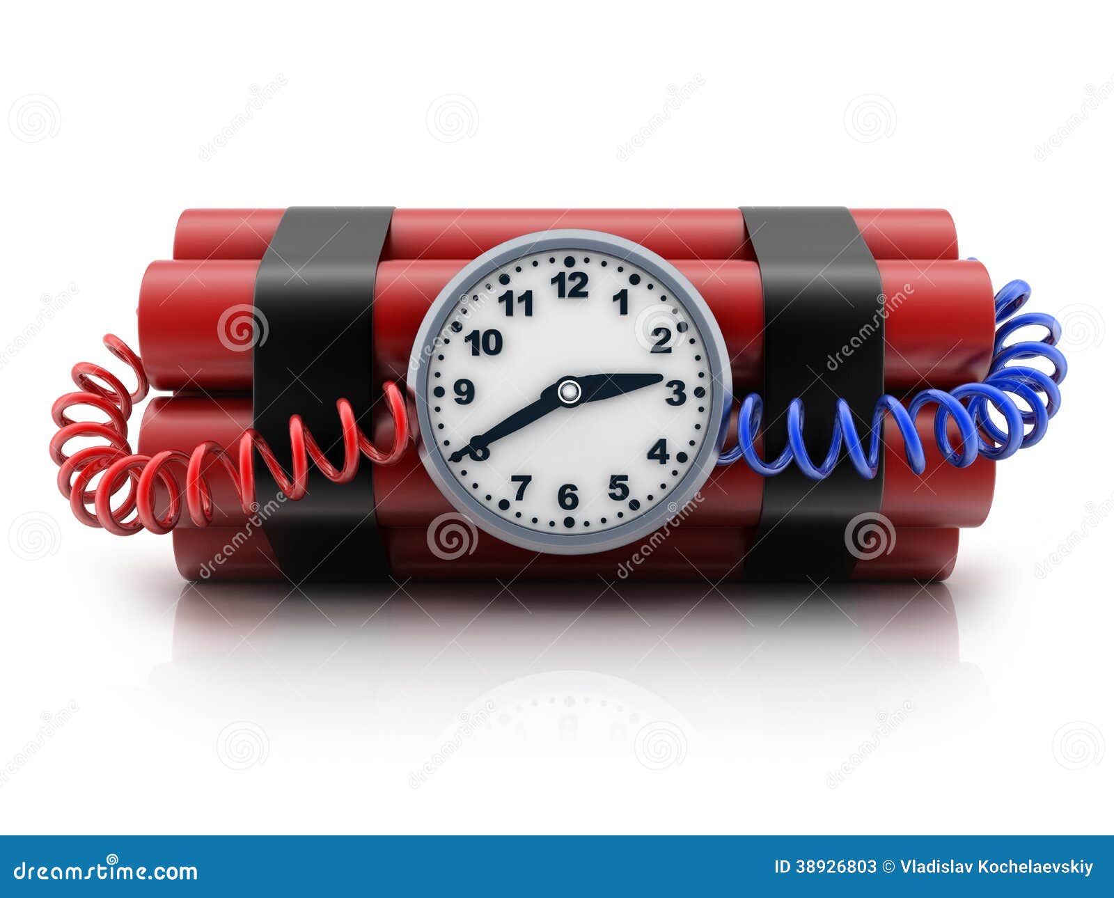 TNT and clock stock illustration. Illustration of ammunition - 38926803
