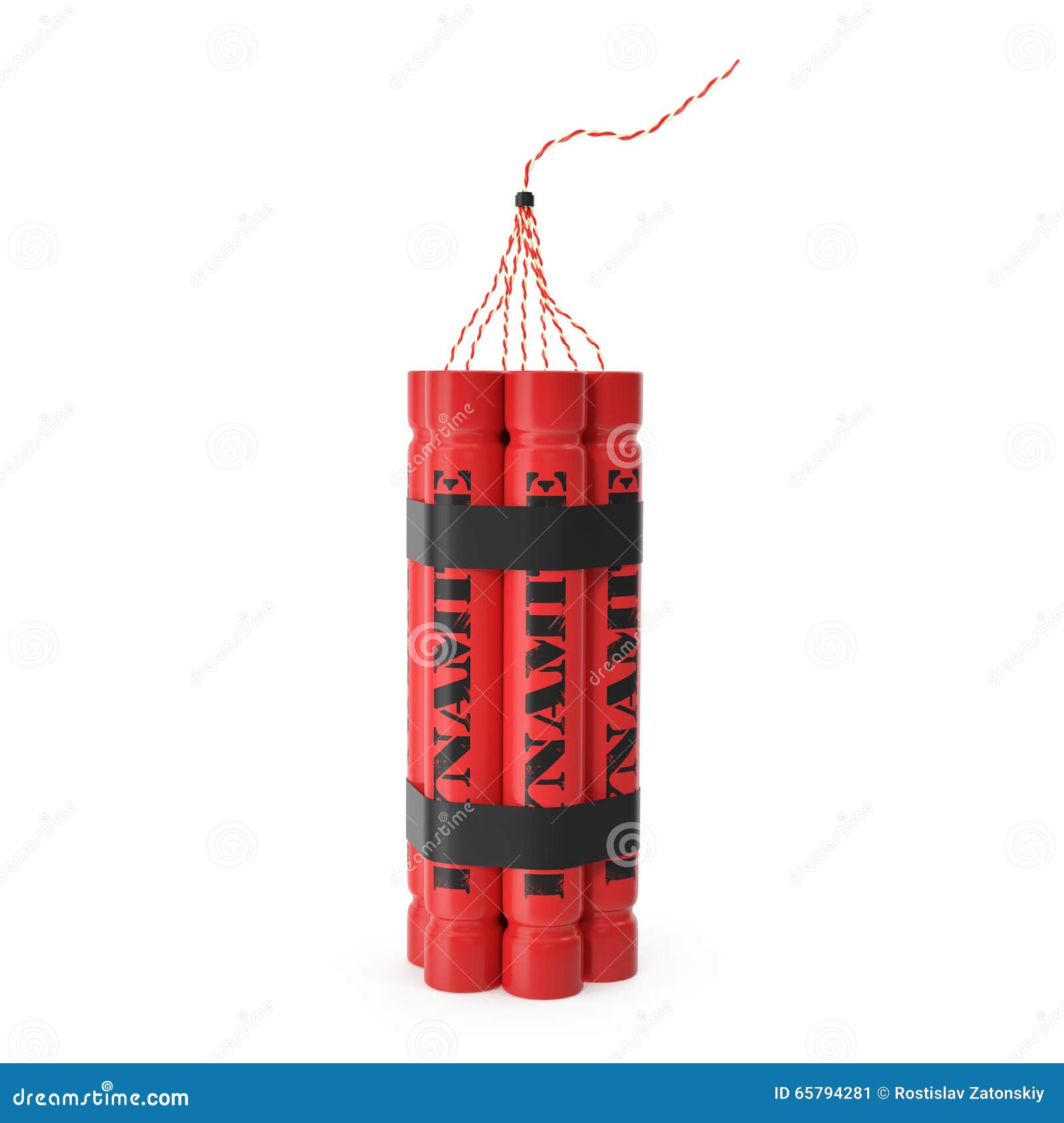 TNT, Dynamite Bomb on White Background Stock Illustration ...